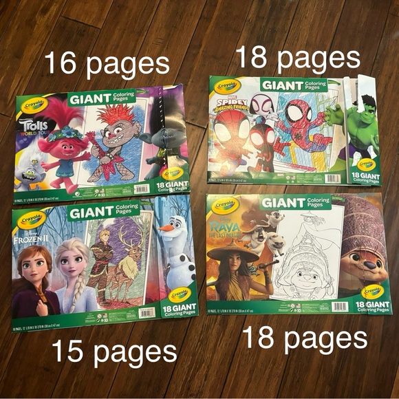 Crayola | Toys | Lot Of 4 Packs Of Giant Crayola Coloring Pages Disney ...